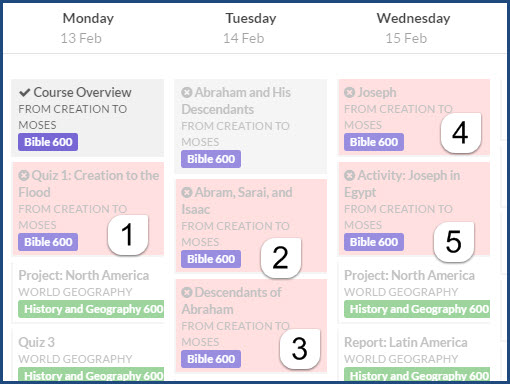 See and access your assignments on your student calendar